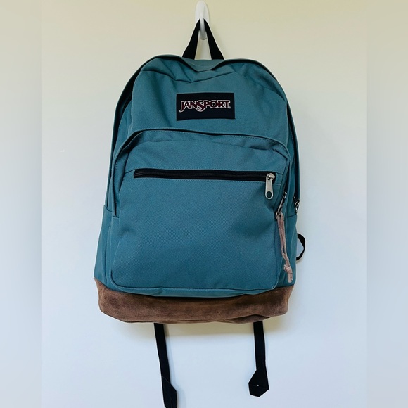 Jansport | Bags | Jansport Right Backpack Canvas With Suede Leather ...